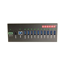 USB 3.0 10 Port Industrial Metal Hub w/15KV ESD Protection & Mounting ...